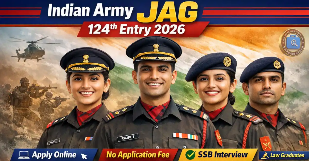 Indian Army JAG 124th Entry 2026 For 08 Posts | SARKARI CYBER